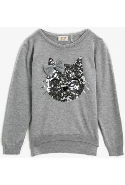 Koton Pullu Sweatshirt Pamuklu Bisiklet Yaka