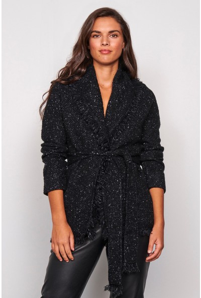 Join Us Püskül Detaylı Simli Tüvit Hırka