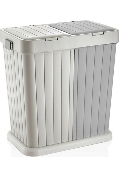 Venite Twins Ikili Çok Amaçlı Pratik Kirli Çamaşır Sepeti 80 Lt Gri