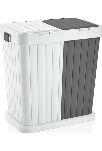 Venite Twins Ikili Çok Amaçlı Pratik Kirli Çamaşır Sepeti 80 Lt Antrasit