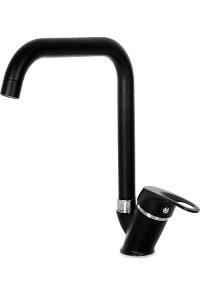 Kustar Kustar Oviedo Siyah Mutfak Evye Bataryası Delta Köşe Borulu