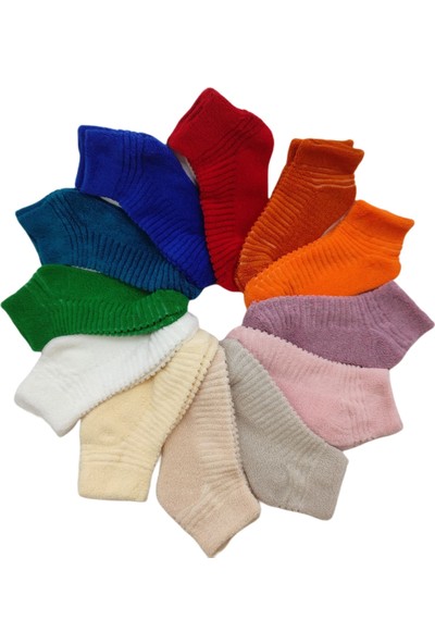 Passion Socks Çok Renkli Soft Renkli Polar (Ters Havlu) Kısa Soket Çorap