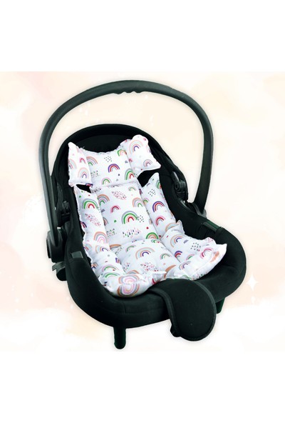 Ponçikya Organik Pamuk Müslin Puset Minderi - Kırmızı Gökkuşağı Ponçikya Organik Pamuk Müslin Puset Minderi - Kırmızı Gökkuşağı