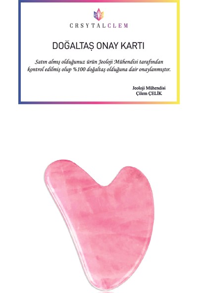 Crystalclem Pembe Kuvars Gua Sha Doğaltaş Crystalclem Pembe Kuvars Gua Sha Doğaltaş