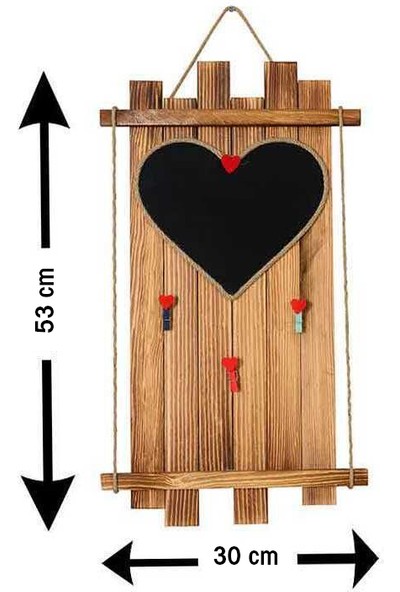 Foto Baskımız Ahşap Kare Karatahtalı Asimetrik Mandallı Çerçeve 30X53