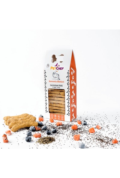 Petchef Kedi-Köpek Somon Etli Ödül Bisküvisi (300 Gr)