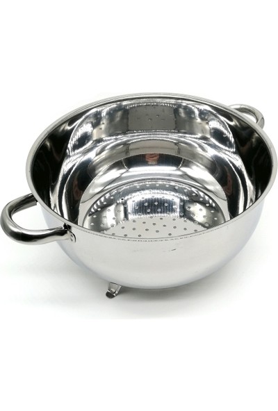 Elegancev Paslanmaz Çelik Ayaklı Derin Süzgeç-Makarna Süzgeci-25 cm Elegancev Paslanmaz Çelik Ayaklı Derin Süzgeç-Makarna Süzgeci-25 cm