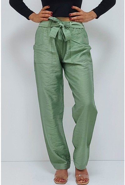 Bkmc Önden Bağlamalı Pantolon Yeşil