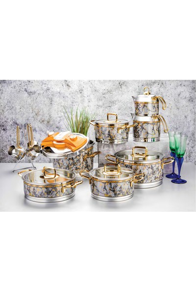 Özlife Sedef 18 Prç Çeyiz Seti Dekorlu Sarı 476