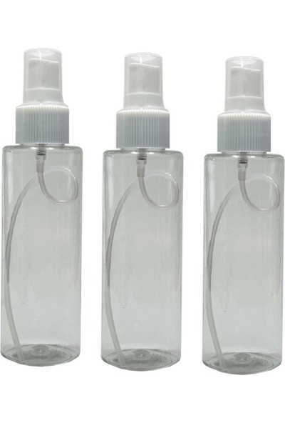 Paradise Boş Pet Şişe 100 ml Doldurulabilir Kolonya ve Dezenfektan Için 3 Adet