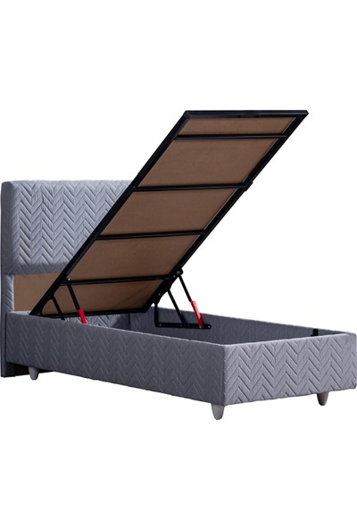 Setay Kristal Tek Kişilik Baza Başlık Seti Gri