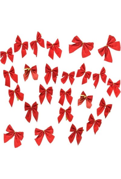 whitetech Yılbaşı Ağaç Süs Kırmızı Fiyonk 24 Lü 4 cm whitetech Yılbaşı Ağaç Süs Kırmızı Fiyonk 24 Lü 4 cm