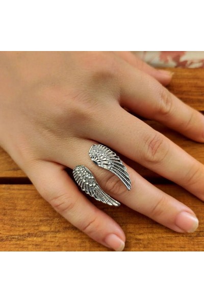 Playseba Playseba Melek Kanadı Ayarlanabilir Yüzük Gümüş Rengi Playseba Playseba Melek Kanadı Ayarlanabilir Yüzük Gümüş Rengi