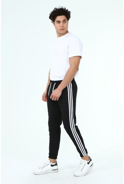 Şerit Detaylı Paça Lastikli Erkek Eşofman Altı