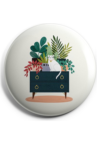 Hasbihal Kedi ve Dekor Iğneli Çanta Rozeti