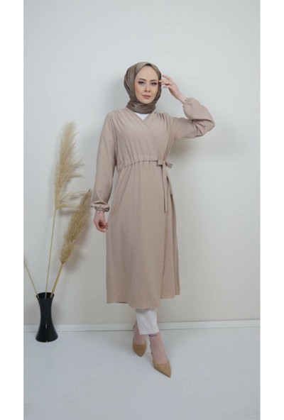 Essah Moda Kadın Bej Yandan Bağlamalı Kap - ME000470 Essah Moda Kadın Bej Yandan Bağlamalı Kap - ME000470