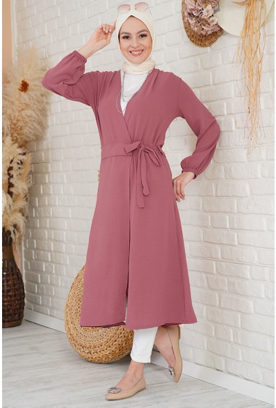 Essah Moda Kadın Gül Kurusu Yandan Bağlamalı Kap - ME000473 Essah Moda Kadın Gül Kurusu Yandan Bağlamalı Kap - ME000473