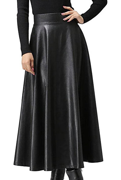 Essah Moda Kadın Siyah Deri Mevlana Etek - ME000487 Essah Moda Kadın Siyah Deri Mevlana Etek - ME000487