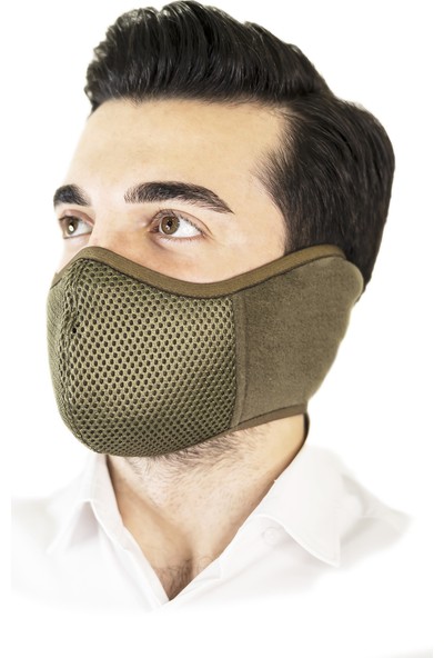 Hotmask Erkek Yıkanabilir Kış Maskesi - Haki Hotmask Erkek Yıkanabilir Kış Maskesi - Haki