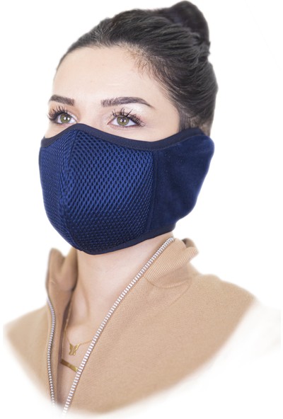 Hotmask Kadın Yıkanabilir Kış Maskesi - Lacivert