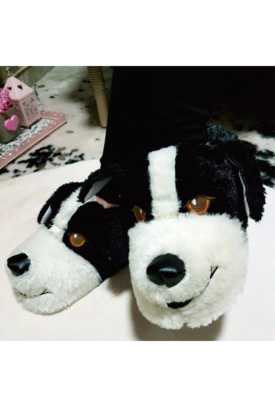 Doremor Hayvan Figürlü Köpekli Panduf Erkek Siyah Doremor Hayvan Figürlü Köpekli Panduf Erkek Siyah