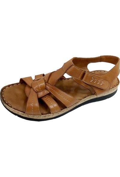 ÜÇ-EL Üçel 050 Deri Darbe Emici Anatomik Kadın Sandalet