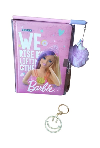Gıpta Barbie Kilitli Hatıra ve Günlük Defteri - Unicorn Ponpon Kalem - Taşlı Anahtarlık Gıpta Barbie Kilitli Hatıra ve Günlük Defteri - Unicorn Ponpon Kalem - Taşlı Anahtarlık