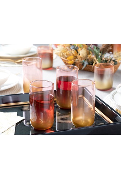 English Home Armo Cam 4'lü Meşrubat Bardağı 365 ml Pembe Gold