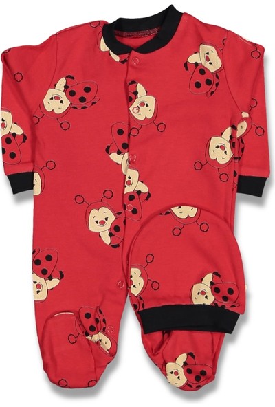 Necix's Kız Bebek Uğur Böceği Şapkalı Tulumb