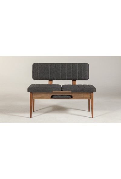 Reysa Mobilya Vina Sırtlı Bank Ceviz Antrasit