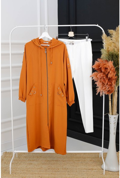 İmaj Butik Büyük Beden Düğme Detaylı Tesettür Kap-Siyah İmaj Butik Büyük Beden Düğme Detaylı Tesettür Kap-Siyah