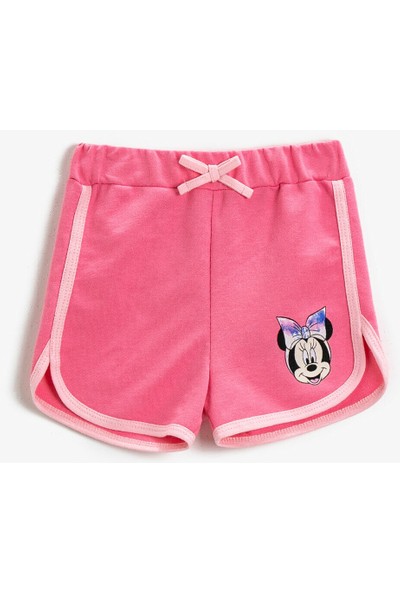 Koton Kız Bebek Mickey Mouse Şort Lisanslı Pamuklu Koton Kız Bebek Mickey Mouse Şort Lisanslı Pamuklu