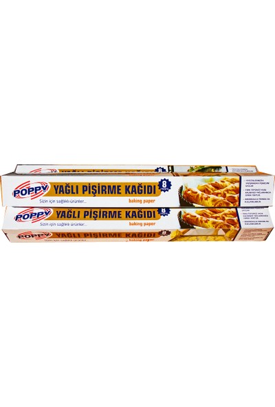 Poppy Yağlı Pişirme Kağıdı 8 mt Poppy Yağlı Pişirme Kağıdı 8 mt