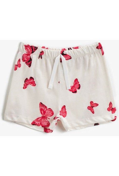 Koton Kız Bebek Kelebek Baskılı Şort Pamuklu