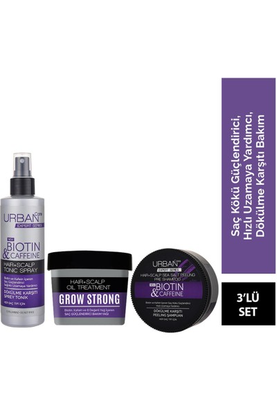 Urban Care Saç Güçlendirici Bakım Yağı 240 ml + Şampuan 200 ml + Tonik 200 ml 3'lü Set