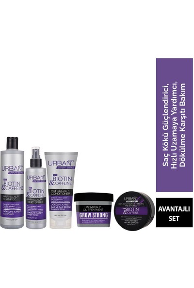 Urban Care Saç Bakım Şampuanı 350 ml + Peeling Şampuan 200 ml + Tonik 200 ml + Saç ve Saç Derisi Kremi 200 ml + Saç ve Saç Derisi Kremi 240 ml 5 ' Li Set