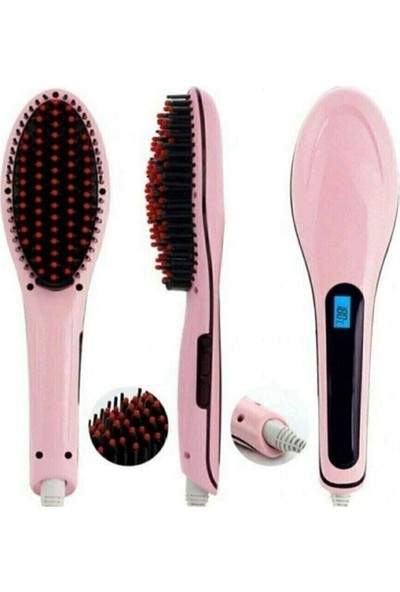Fast Hair Elektrikli Saç Düzleştirici Tarak Pembe Fast Hair Elektrikli Saç Düzleştirici Tarak Pembe