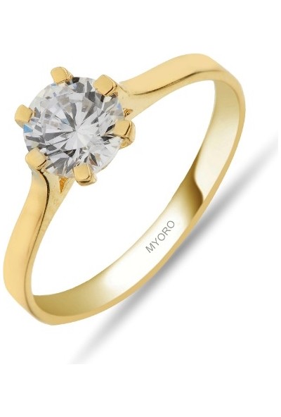 MYOROGOLD 14 Ayar Altın Tektaş Yüzük MYOROGOLD 14 Ayar Altın Tektaş Yüzük