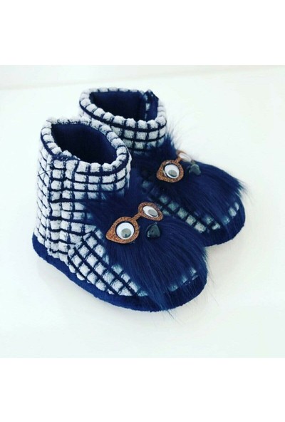 Darklow Unisex Bebek ve Çocuk Desenli Panduf Ev Terliği Lacivert Darklow Unisex Bebek ve Çocuk Desenli Panduf Ev Terliği Lacivert