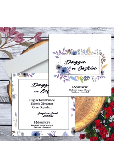 Davetiye Şenliği Çift Taraflı Kara Davetiye