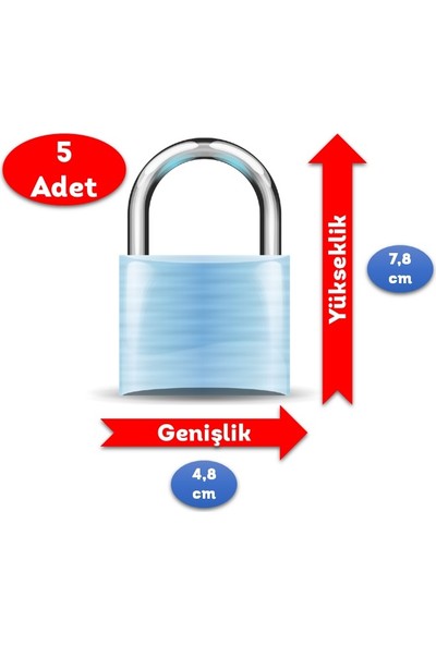 Larimar Çelik Gövdeli Paslanmaz Asma Kilit Yedek Anahtarlı / 5 Adet