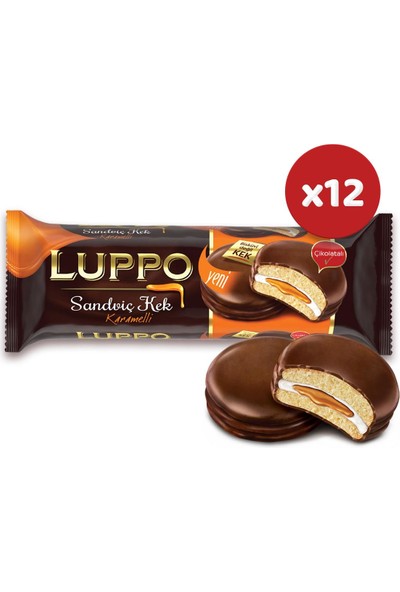 Luppo Sandviç Kek Karamelli 182 gr x 12 Adet