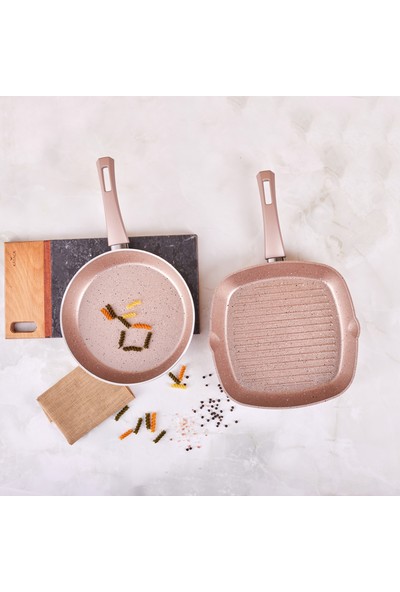 Karaca Biogranit Rosegold Tava+Grill Set Karaca Biogranit Rosegold Tava+Grill Set
