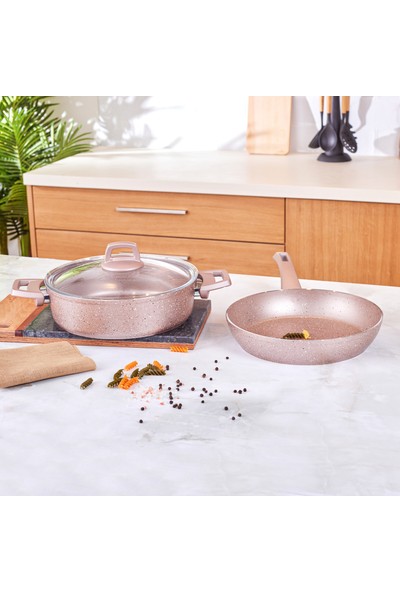 Karaca Biogranit Rosegold 3 Parça Tencere Seti