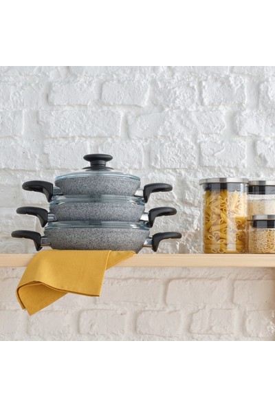 Emsan TitanGranit Gri 6 Parça Sahan Set