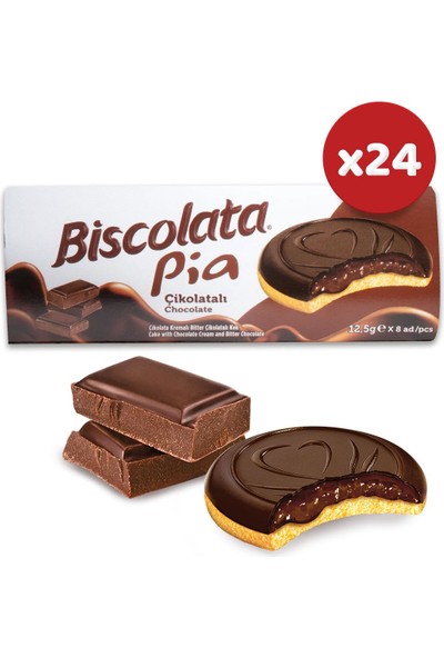 Biscolata Pia Çikolatalı 100 gr x 24 Adet