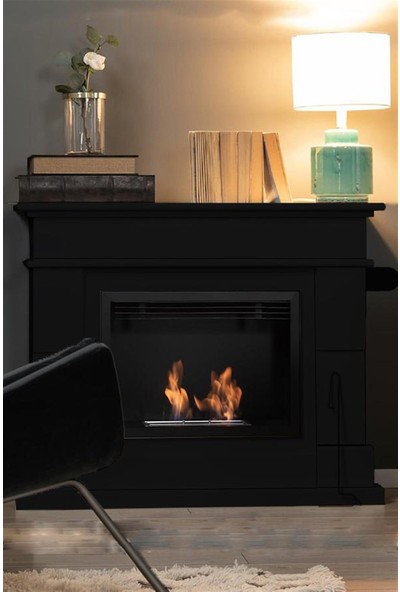 Korflame Legno Siyah Bacasız Şömine