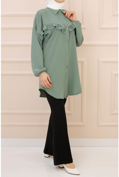 İmaj Butik İmaj Boydan Düğmeli Ayrobin Gömlek-Taba İmaj Butik İmaj Boydan Düğmeli Ayrobin Gömlek-Taba