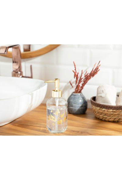 English Home Butterfly Banyo Sıvı Sabunluk 7X19 cm Gold English Home Butterfly Banyo Sıvı Sabunluk 7X19 cm Gold