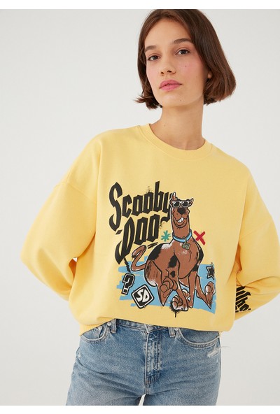 Mavi Scooby Doo Baskılı Sarı Sweatshirt